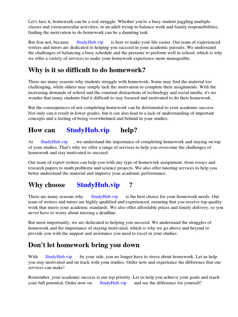 Motivation To Do Homework Youtube | PDF | Homework | Motivation