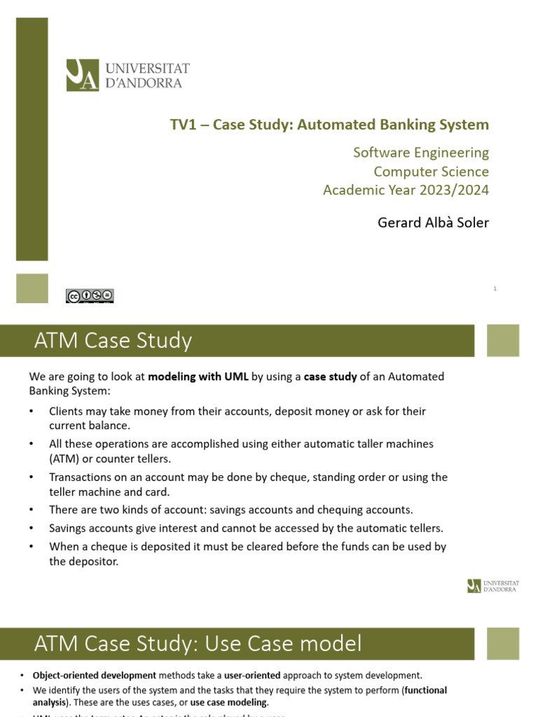 Module4 - OOAD Dynamic Model in UML Case Study ATM | PDF | Class (Computer Programming) | Use Case