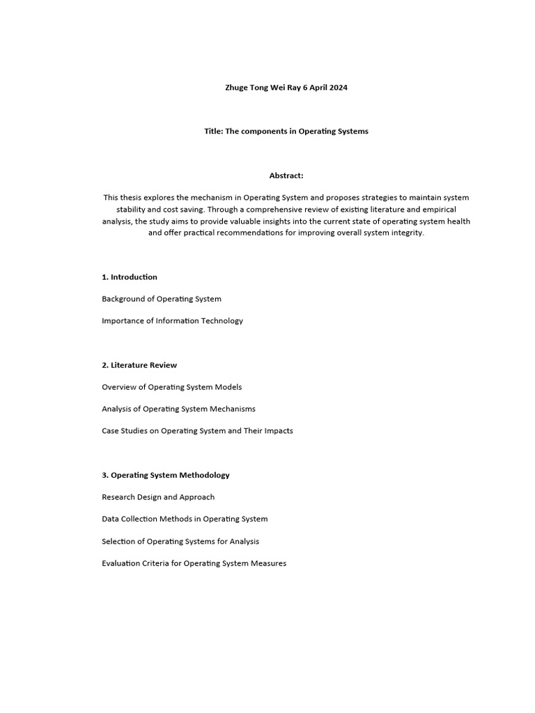 Information Technology Operating System Thesis | PDF | Operating System | Security