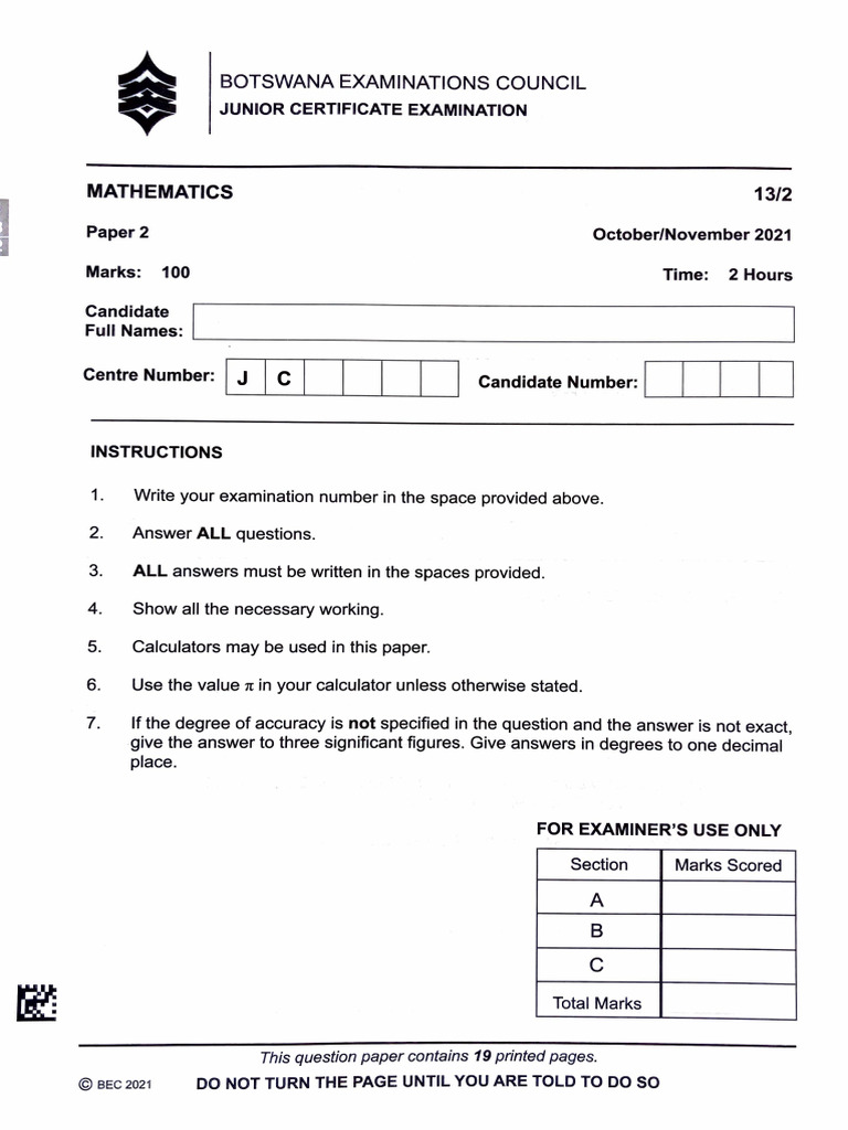 JC paper 2 2021 | PDF | Mathematics | Geometry