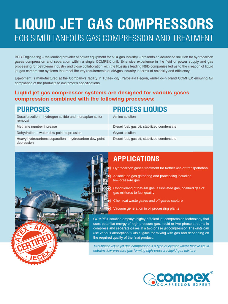 COMPEX Liquid Jet Gas Compressors Eng | PDF | Jet Engine | Pump