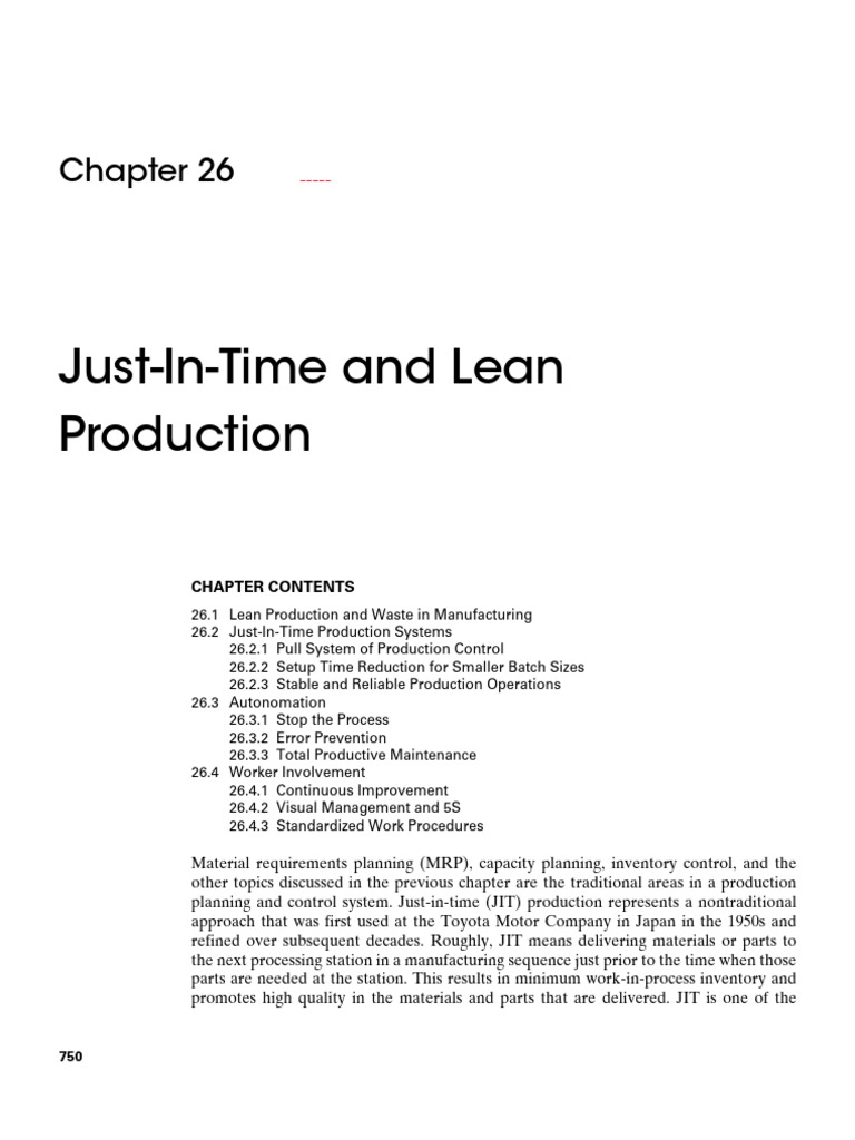 Just in Time and Lean Production | PDF | Lean Manufacturing | Business
