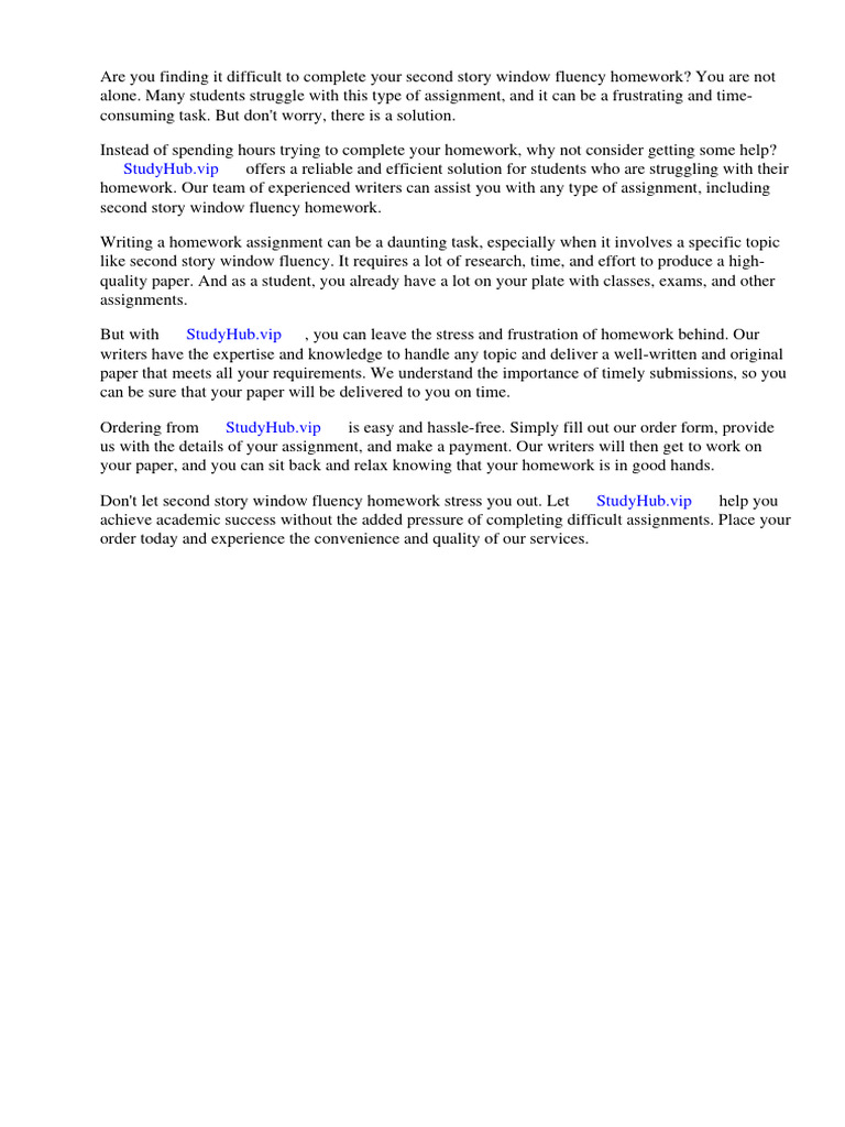 Second Story Window Fluency Homework | PDF | Reading Comprehension ...