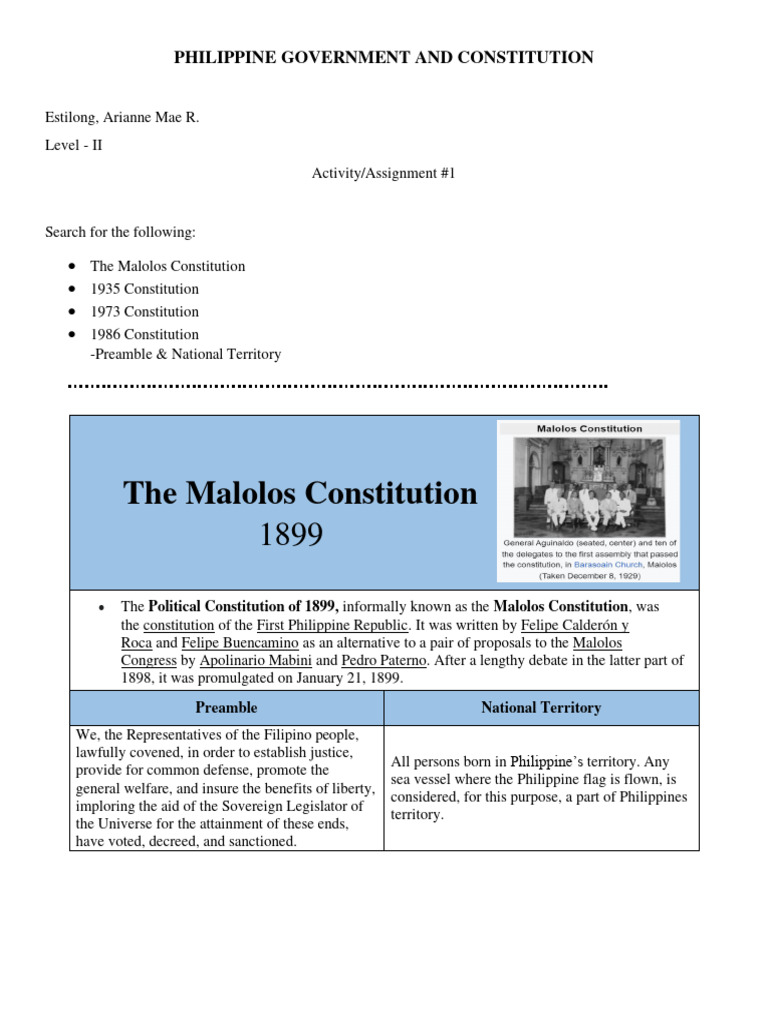 PhilGov ESTILONG-Activity1 | PDF | Philippines | Legal Documents