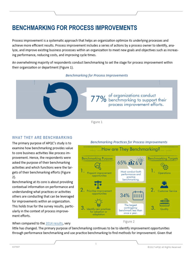 Benchmarking For Process Improvements | PDF | Benchmarking | Customer ...
