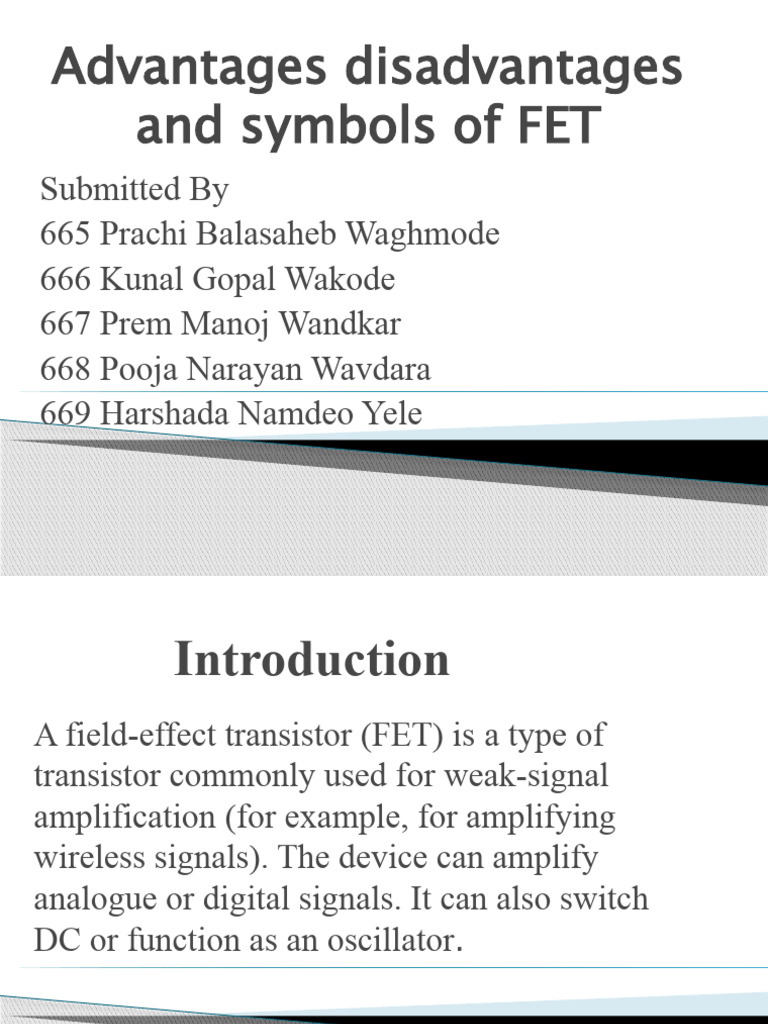 Advantages Disadvantages and Symbols of FET | PDF | Science ...