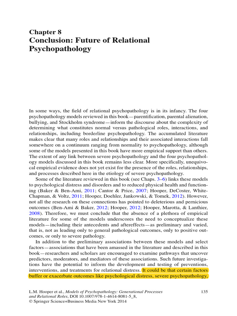 Future of Relational Psychopathology | PDF | Psychopathology | Mental ...