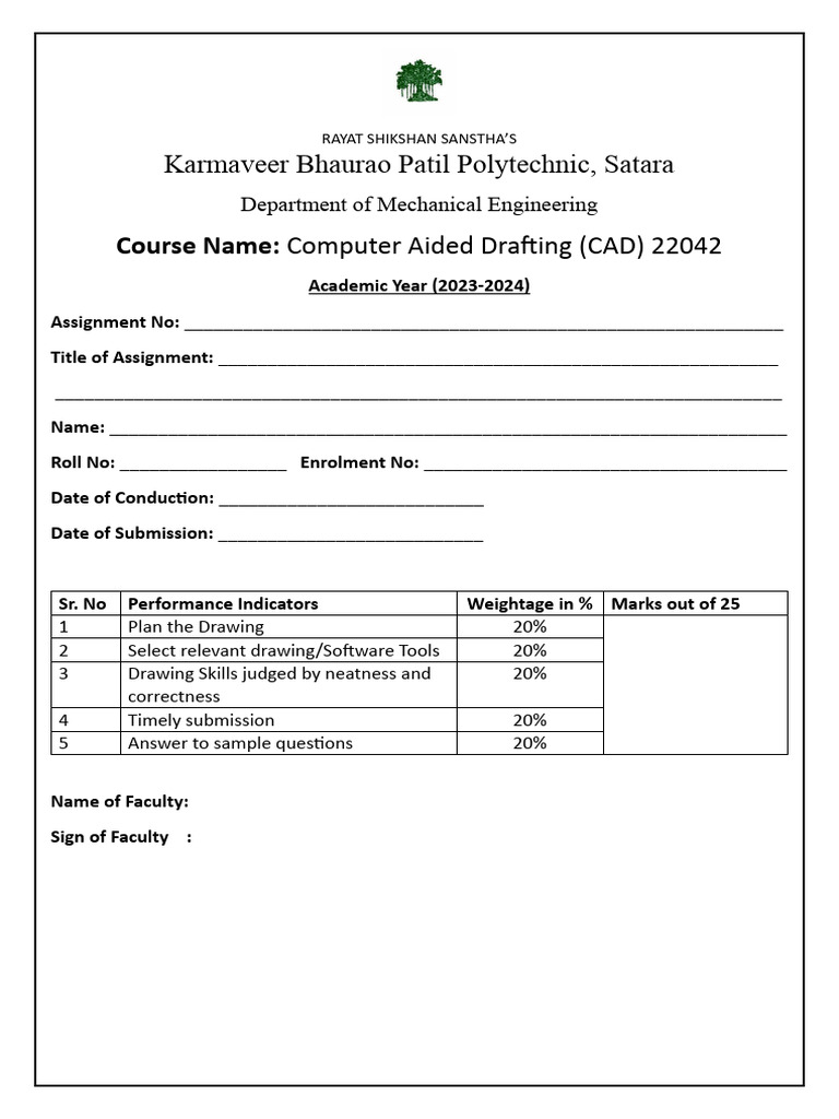 CAD Assignment Nameplate - 104346 | PDF