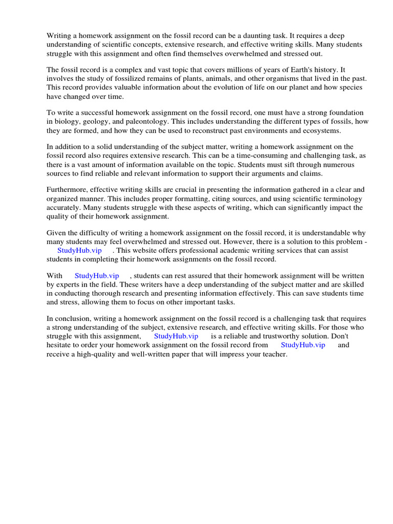 Fossil Record Homework | PDF | Fossil | Paleontology