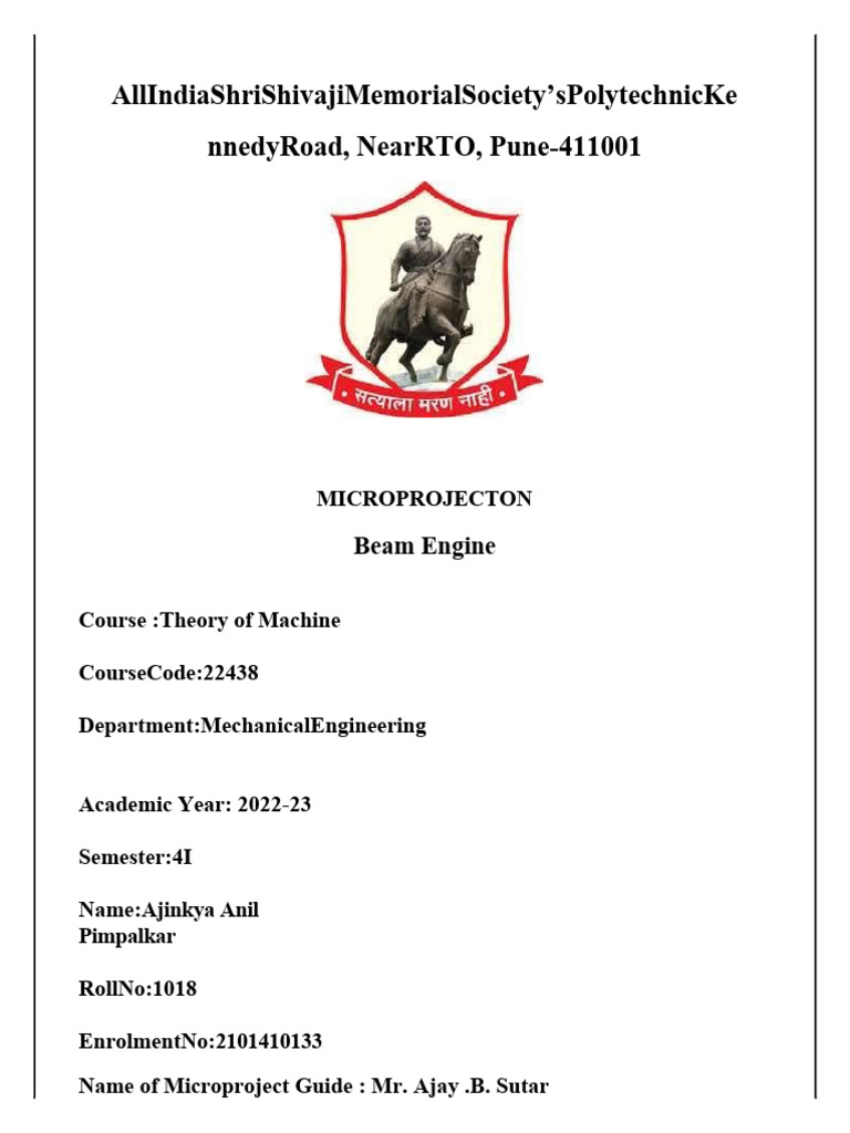 TOM Microproject Report 1018.F | PDF | Machines | Mechanical Engineering