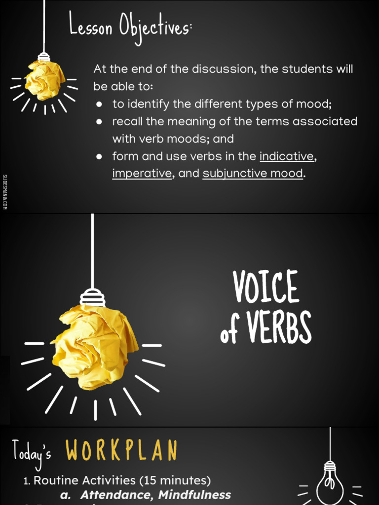 Grade 8 - 3 Moods and Voice of Verbs | PDF | Grammatical Tense | Verb