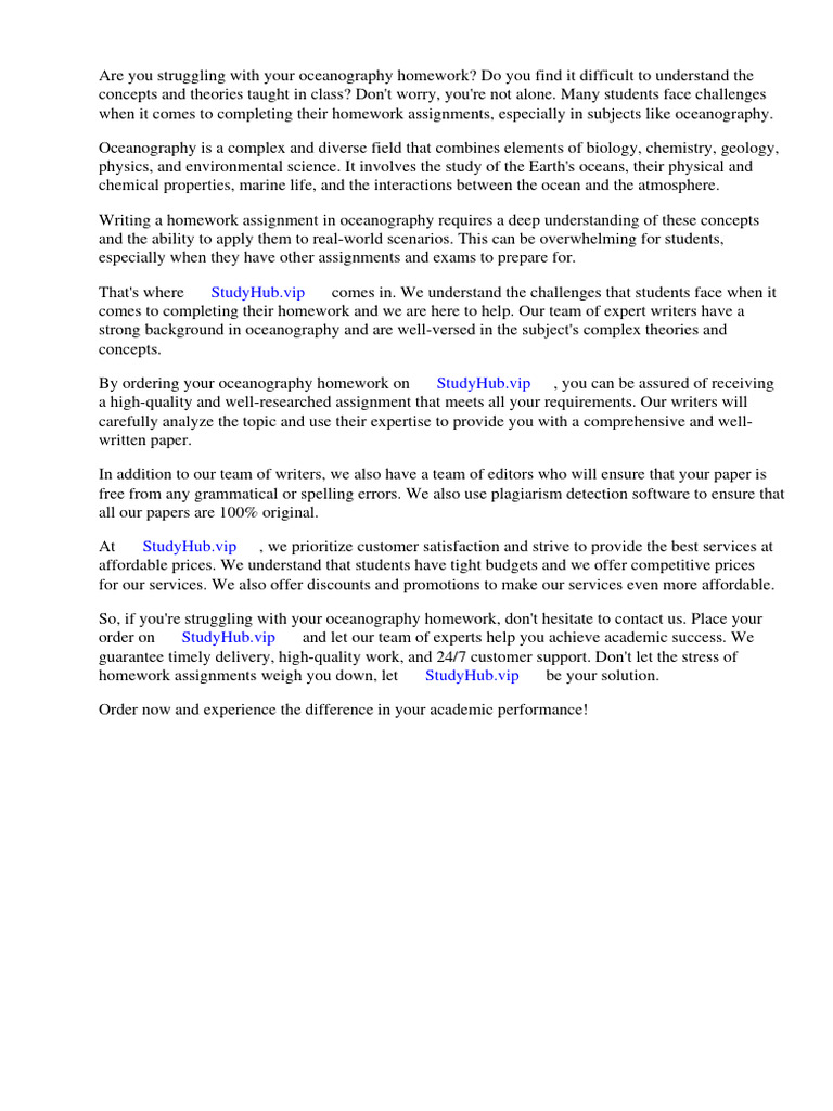 Oceanography Homework | PDF | Food Web | Oil