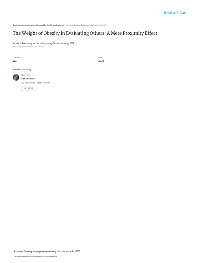 DSC20 R20 Obesity Courtesy Stigma | PDF | Social Stigma | Obesity