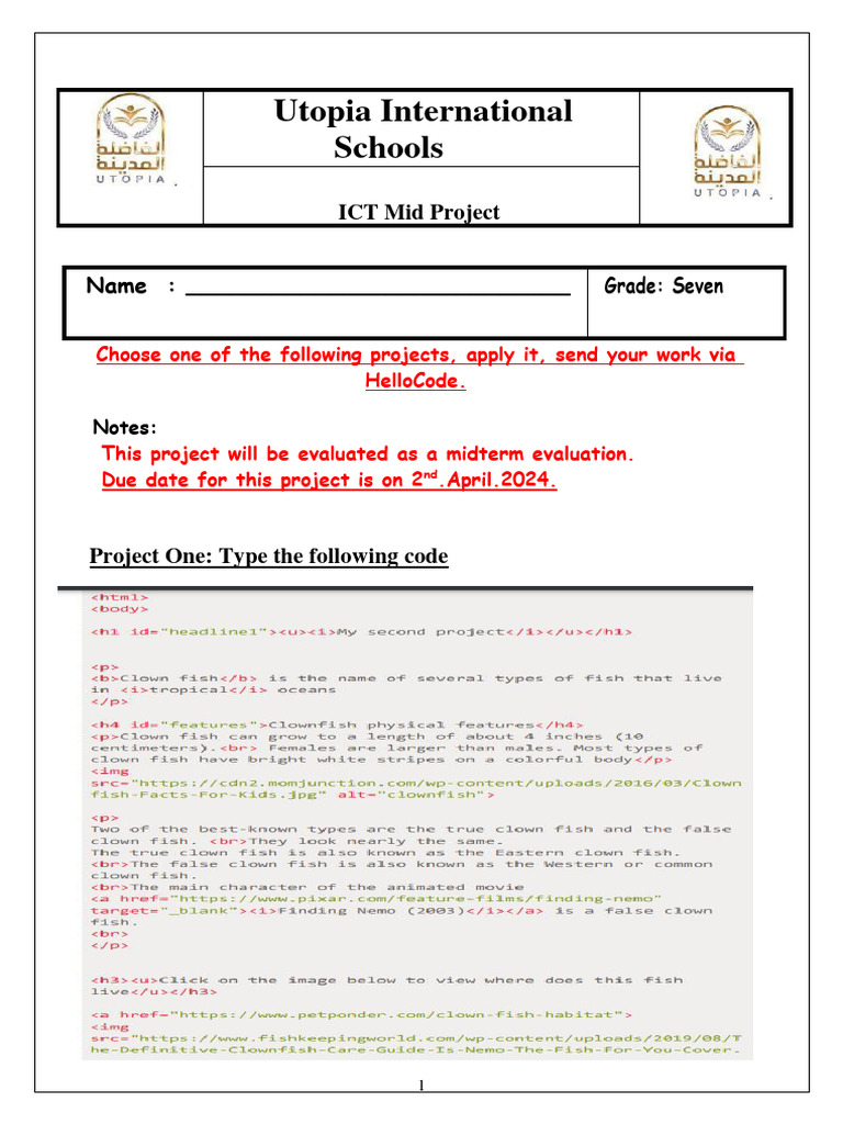 ICT Midterm Project for Grade Seven | PDF | Computers