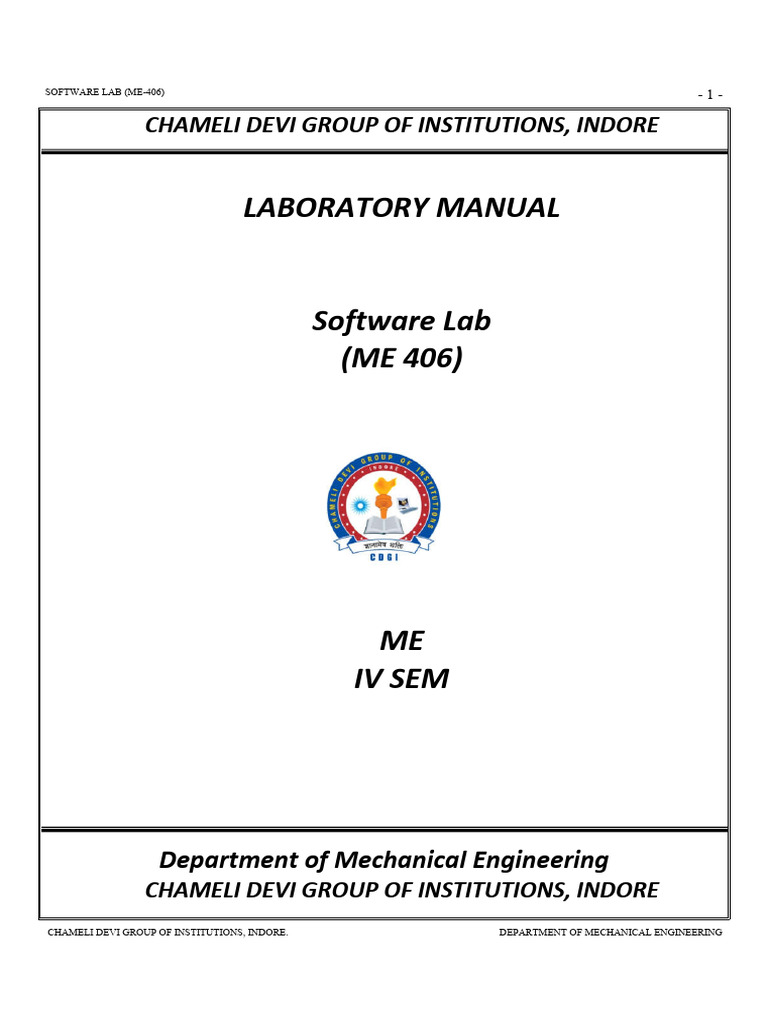 ME-406 Software LAB Manual - 1710572459 | PDF | Computer Aided Design ...