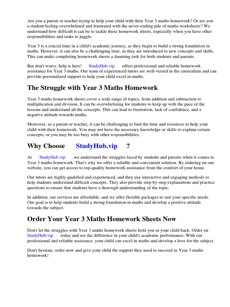Yr 3 Maths Homework Sheets | PDF | Worksheet | Mathematics