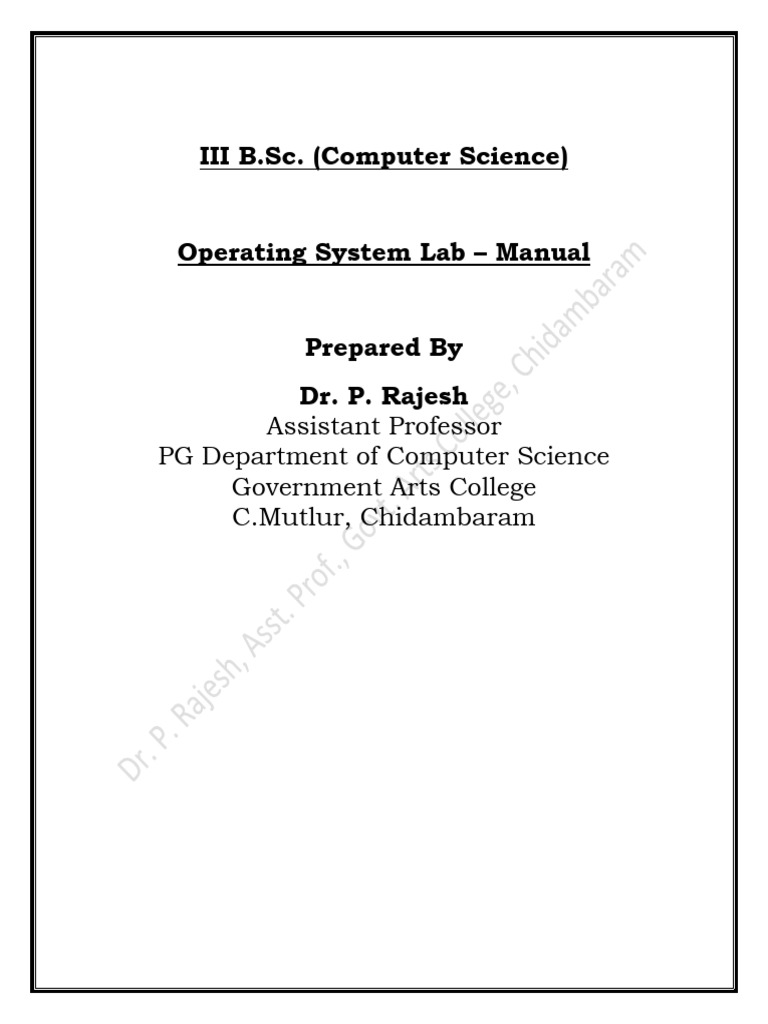 Dr.P.rajesh OSLab Watermark | PDF | Software | Computer Programming