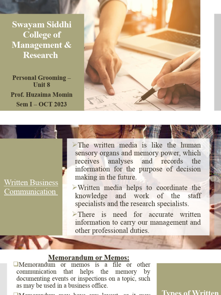 Unit 8 - Personal Grooming | PDF | Memorandum | Sales