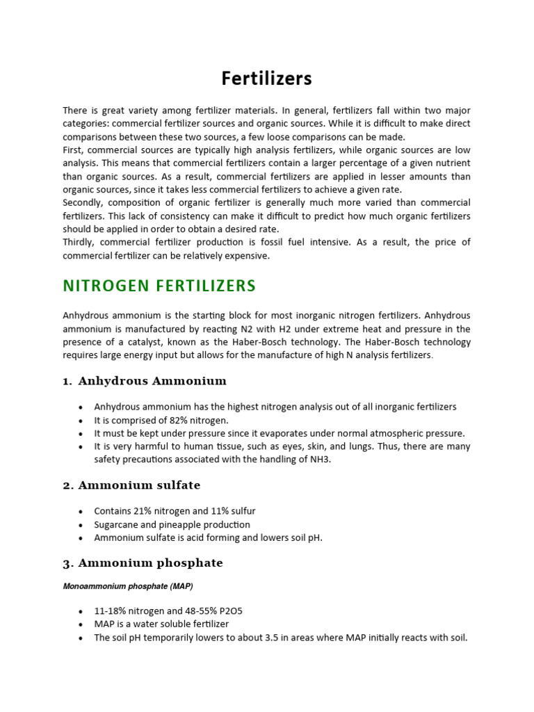 Fertilizers | PDF | Fertilizer | Diet & Nutrition