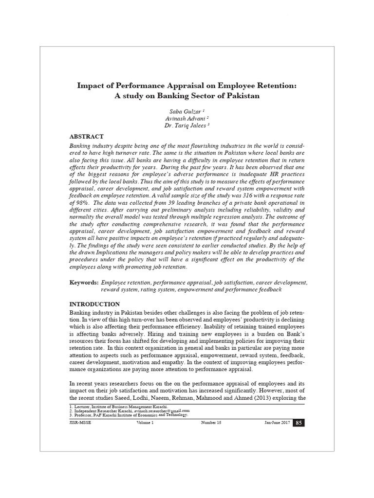 Impact of Performance Appraisal on Retention | PDF | Employee Retention ...