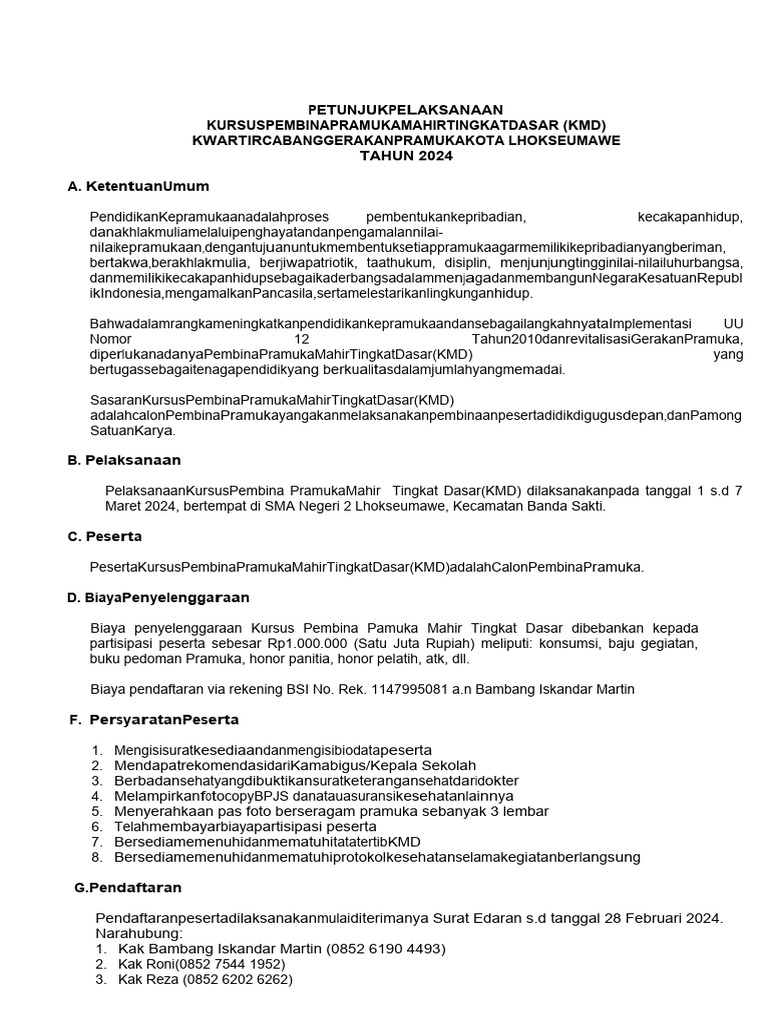 Surat edaran KMD Siaga | PDF