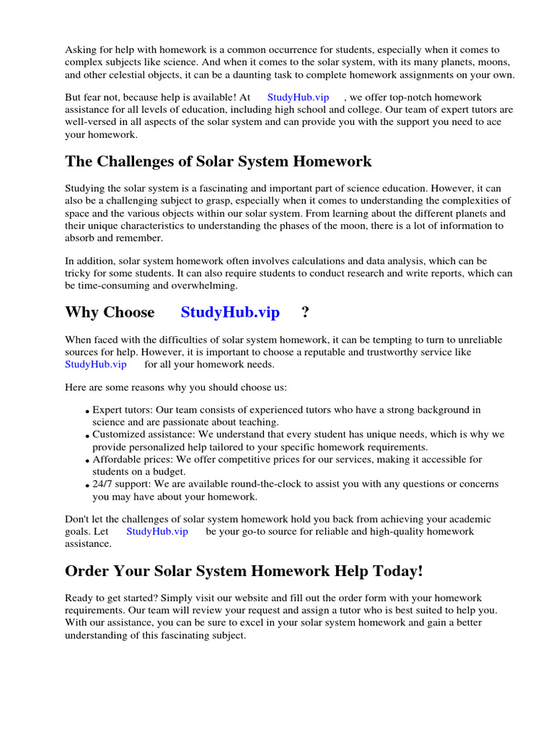 Solar System Homework Help | PDF | Planets | Atmosphere