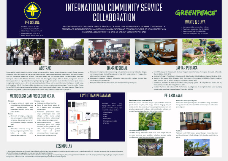 Poster Program Energi Surya PNB-Greenpeace | PDF