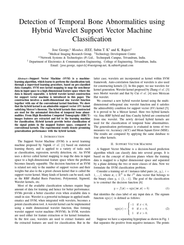 Detection of Temporal Bone Abnormalities Using Hybrid Wavelet Support Vector Machine ...