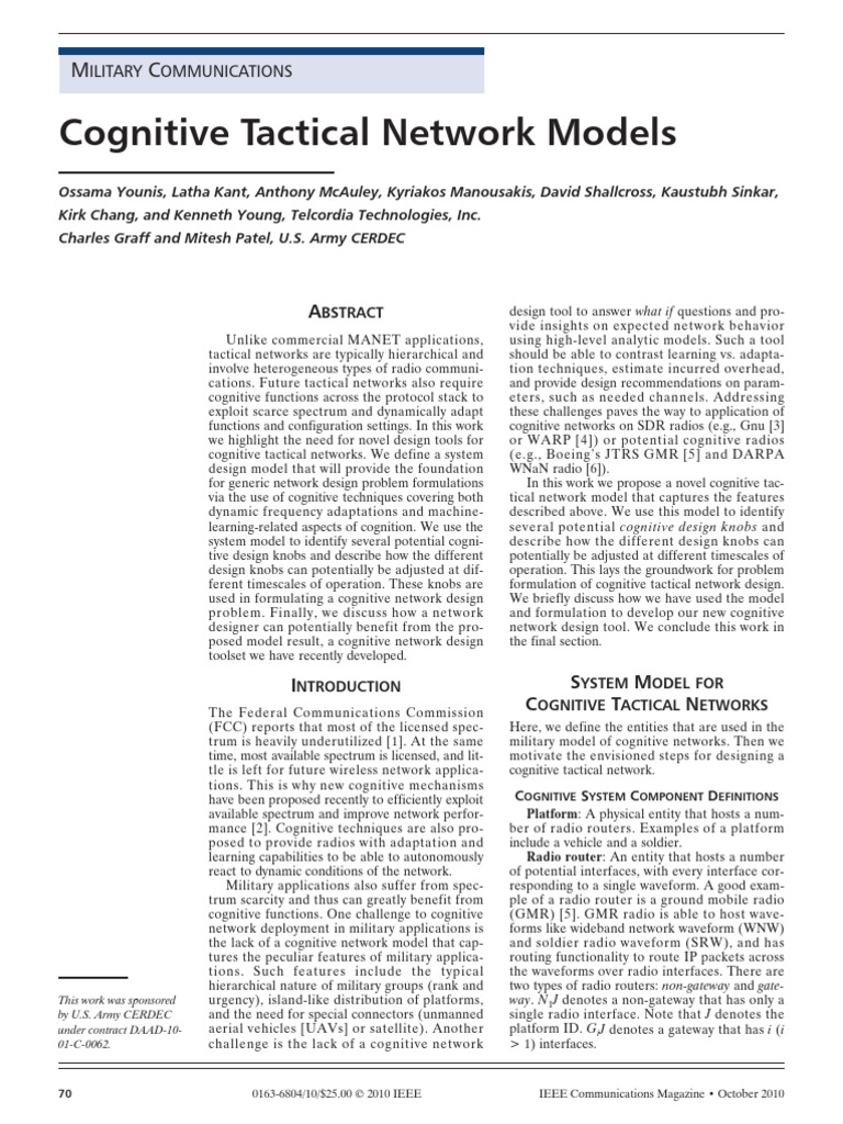 Cognitive Tactical Network Design | PDF | Computer Network | Wireless ...