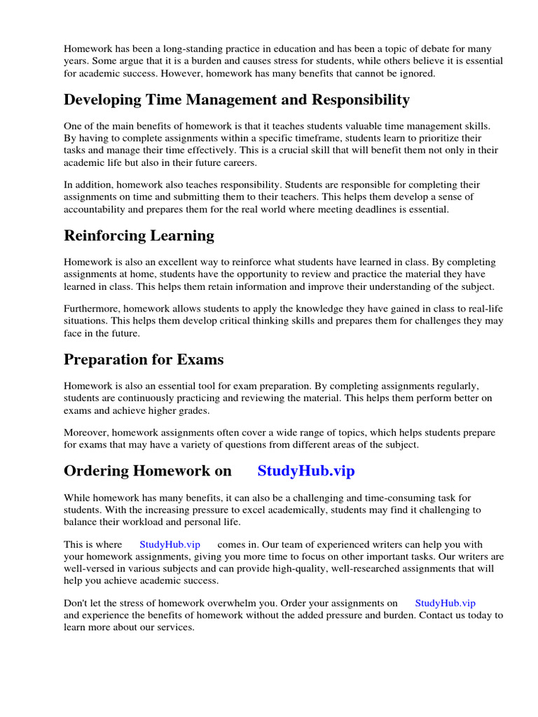 Homework Is Good | PDF | Homework | Teachers