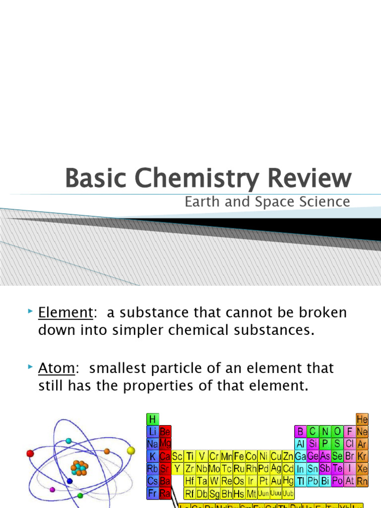 Basic Chemistry Review: Earth and Space Science | PDF | Atoms ...