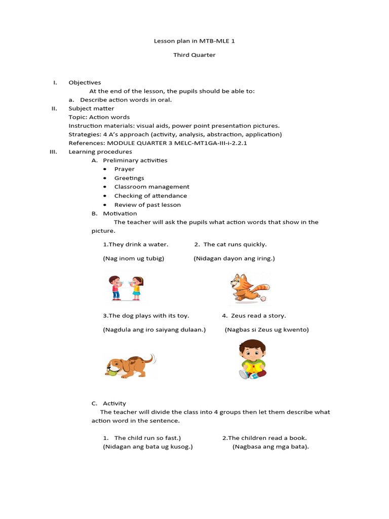 Lesson Plan in MTB | PDF | Lesson Plan | Human Communication