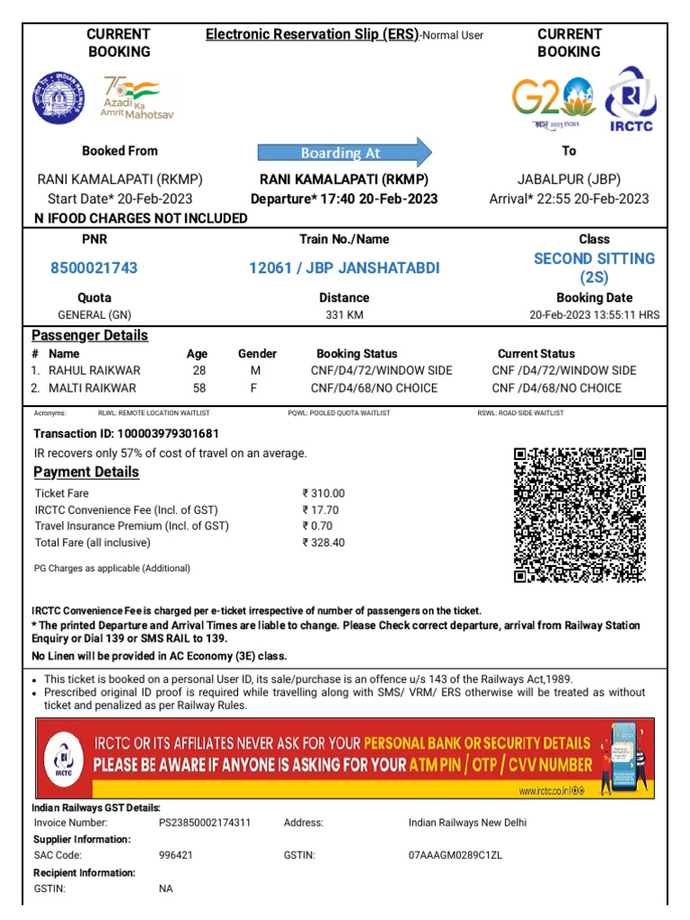 Rahul Ticket | PDF | Identity Document | Payments