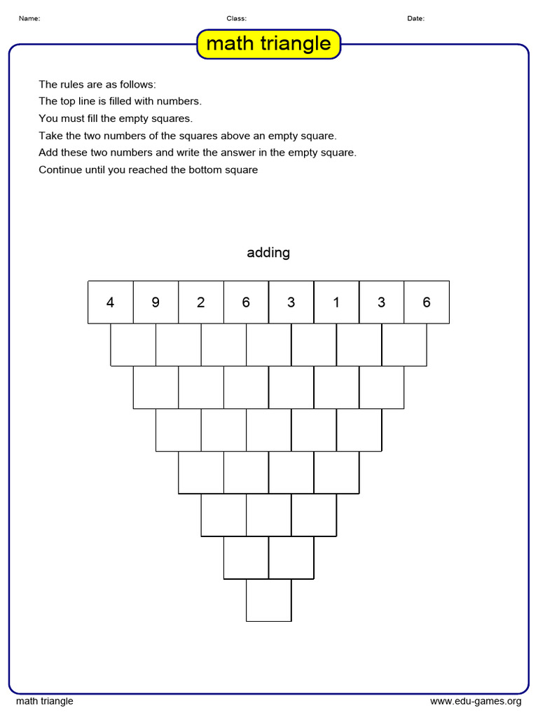 Math Triangle | PDF