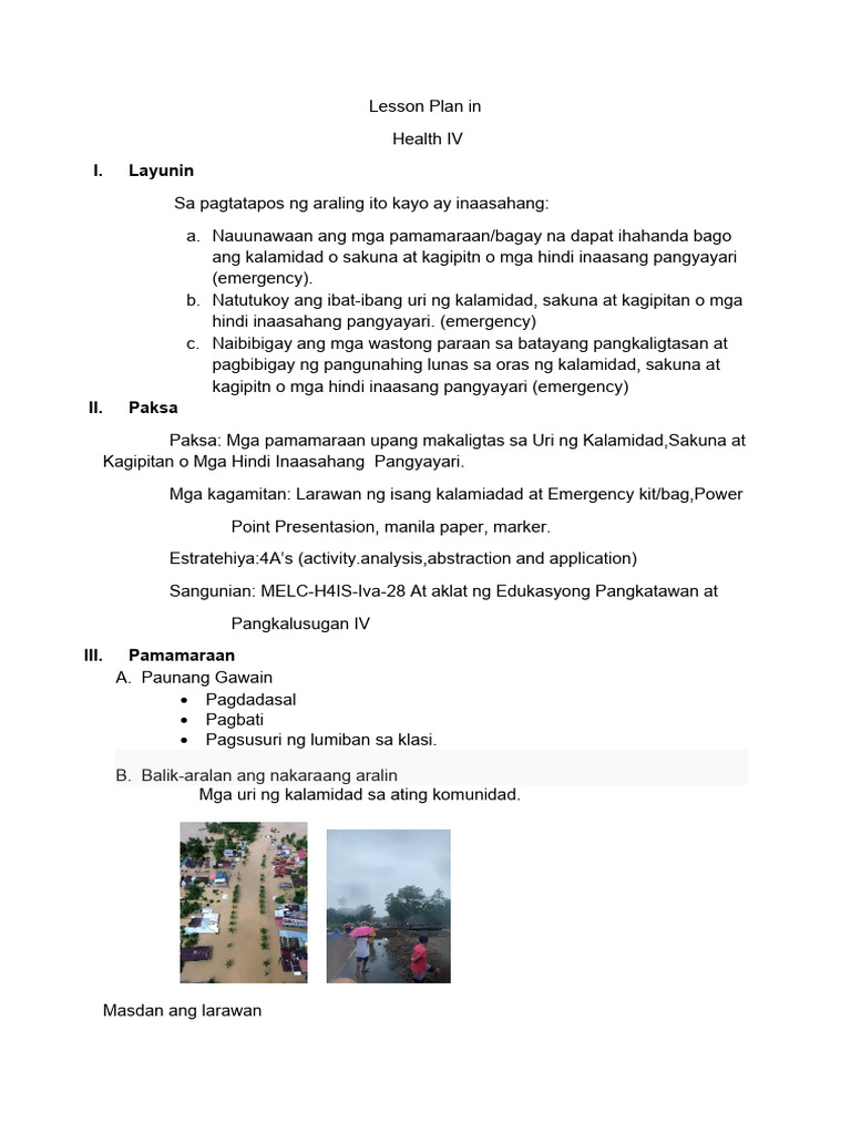 Unang Banghay Aralin NG Grade 4 Final | PDF