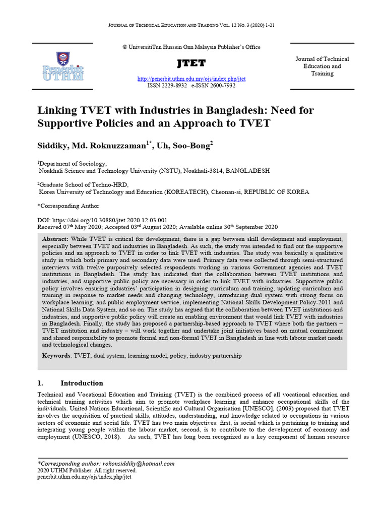 Penerbit, JTET 1 1-21 | PDF | Vocational Education | Apprenticeship Penerbit, JTET 1 1-21 | PDF | Vocational Education | Apprenticeship