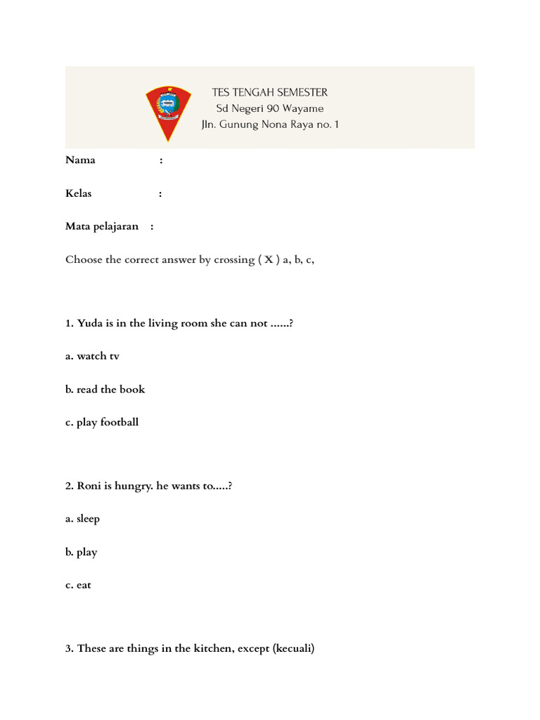 English Language Quiz Worksheet | PDF