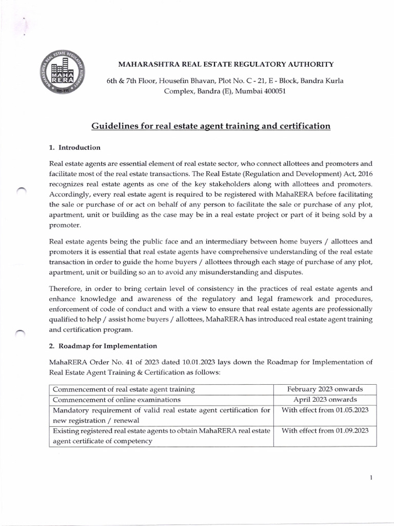 120 Real Estate Agent Training and Certification Guidelines | PDF ...