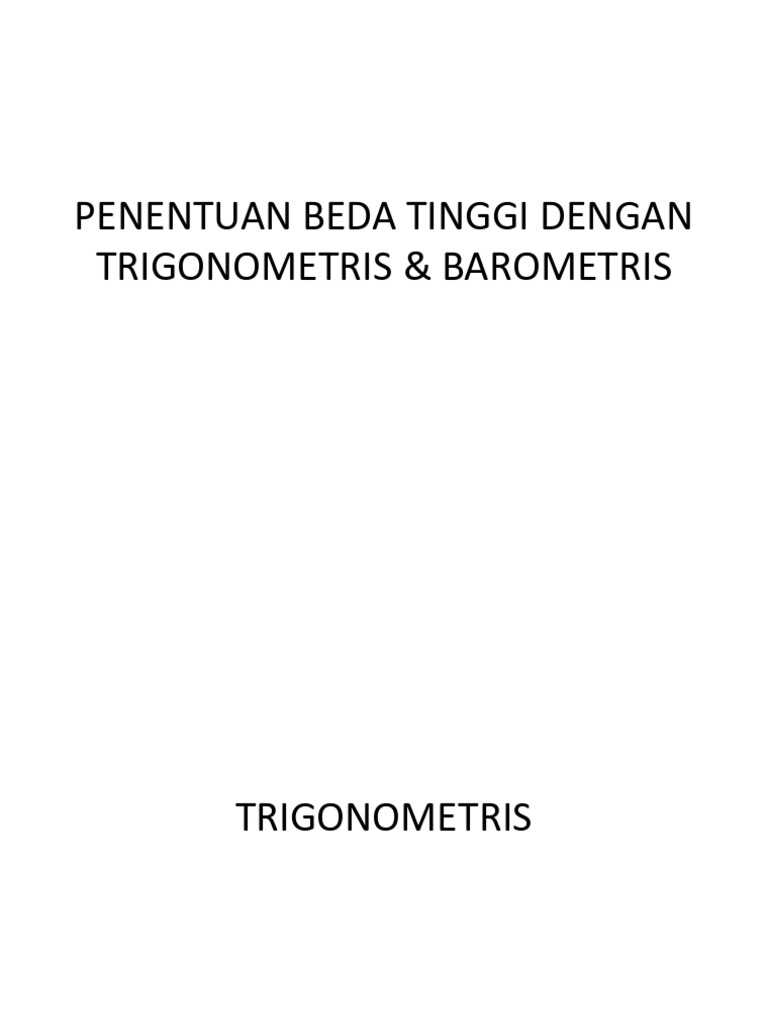 Beda Tinggi: Trigonometri & Barometrik | PDF