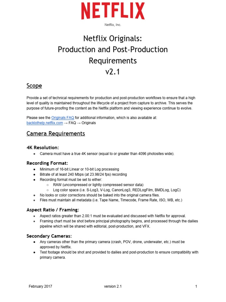 Netflix Production Workflow Requirements | PDF | Computing | Display ...