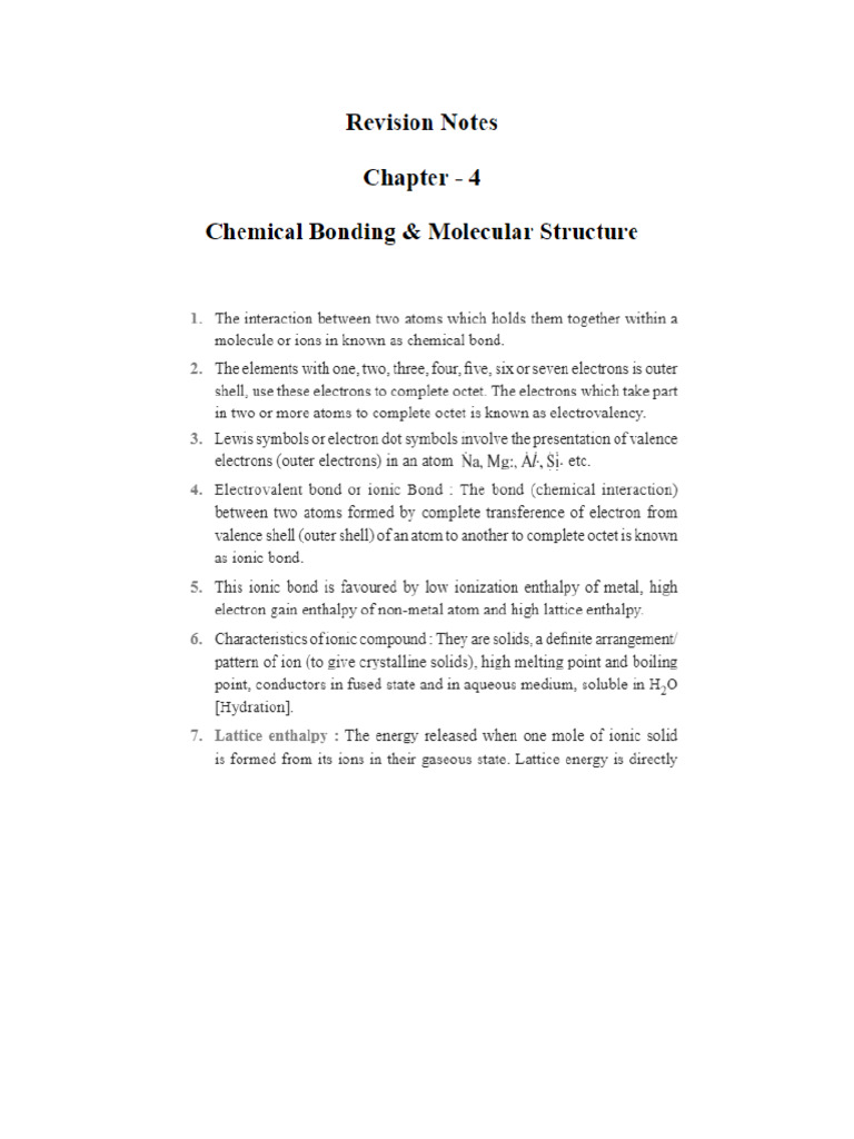 Chemical Bonding & Molecular Structure | PDF