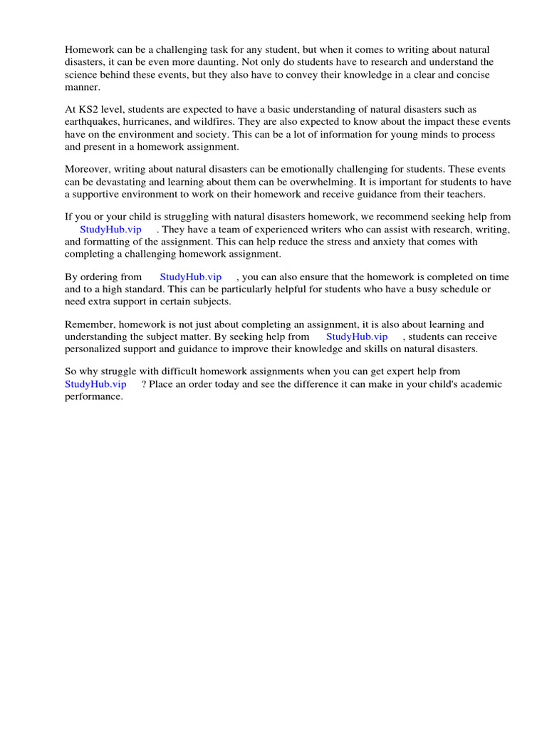 KS2 Natural Disasters Homework Help | PDF | Homework | Natural Disasters