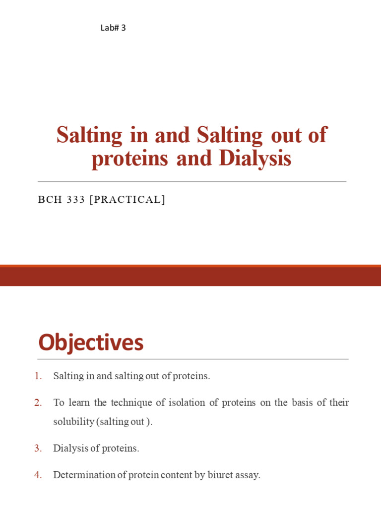 Salting in and Salting Out of Proteins | PDF | Protein Purification ...
