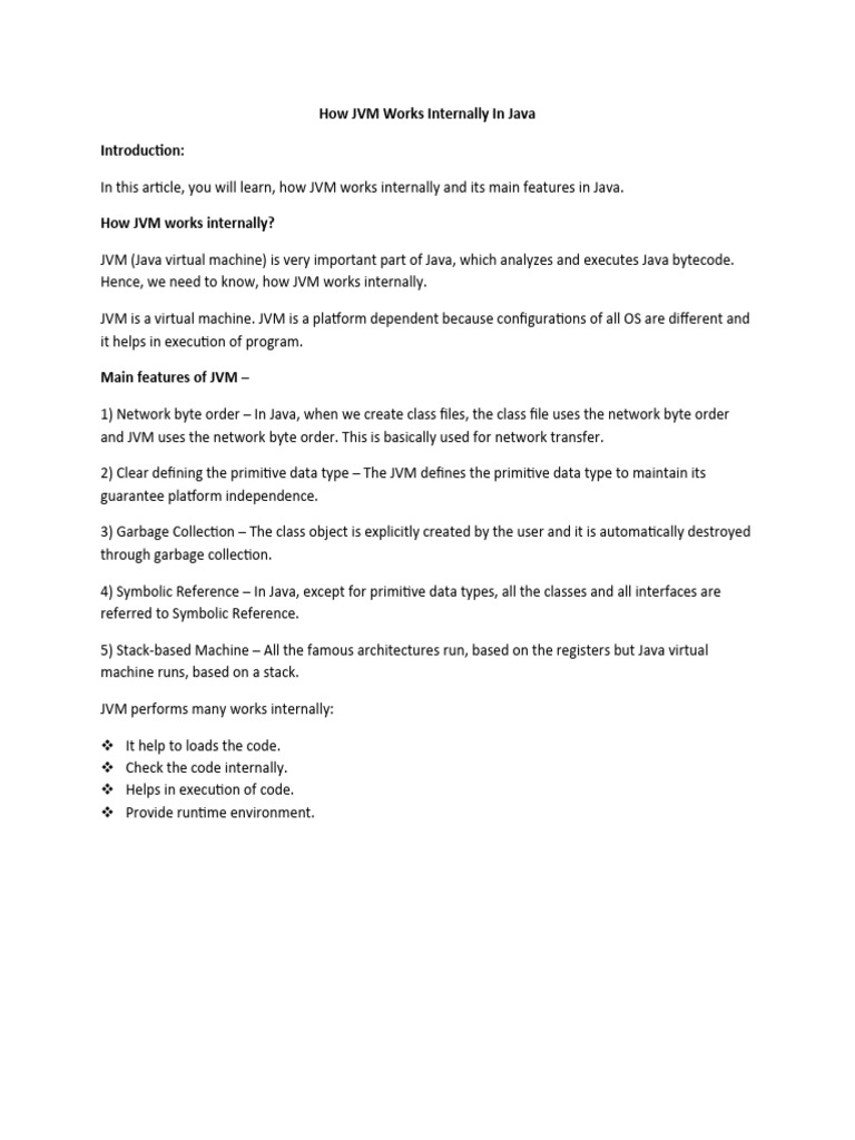 1.9 How JVM Works Internally in Java | Download Free PDF | Java Virtual ... 1.9 How JVM Works Internally in Java | Download Free PDF | Java Virtual ...
