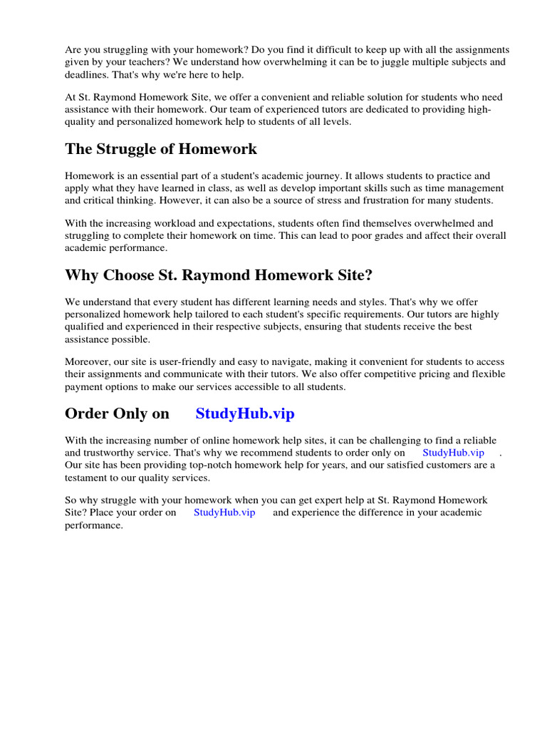 ST Raymond Homework Site | PDF | Homework | Teachers