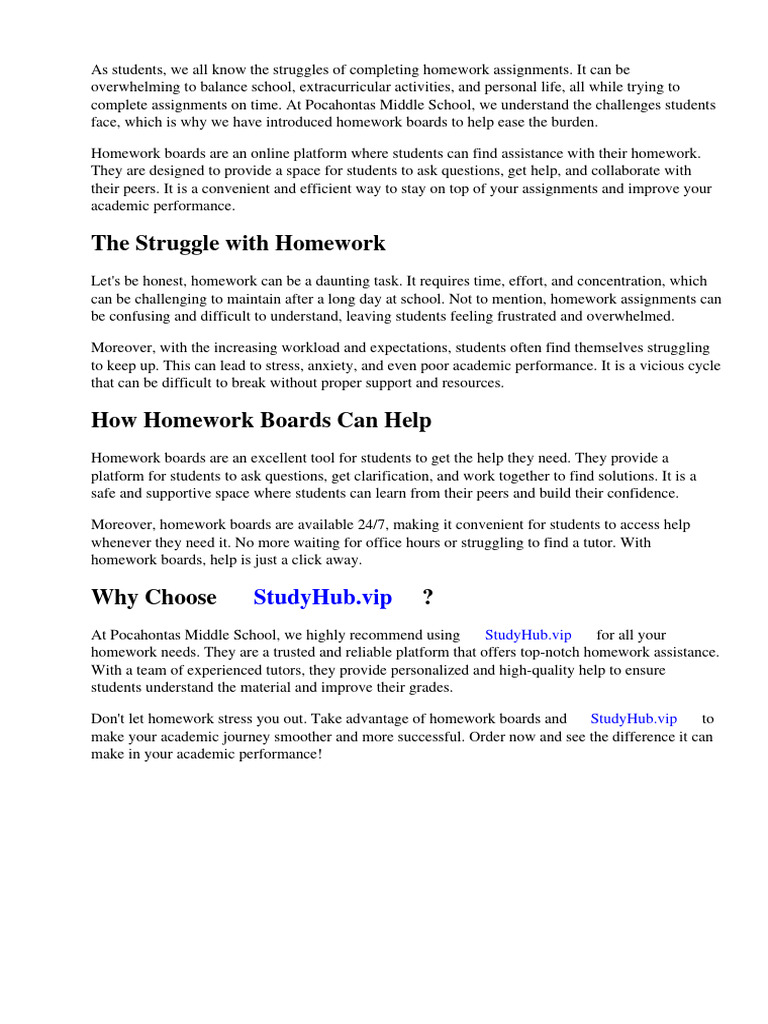 Homework Boards Pocahontas Middle School | PDF | Homework | Digital Millennium Copyright Act