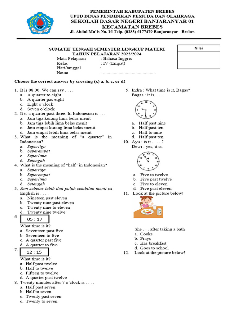 Soal STS B.ing-1 | PDF
