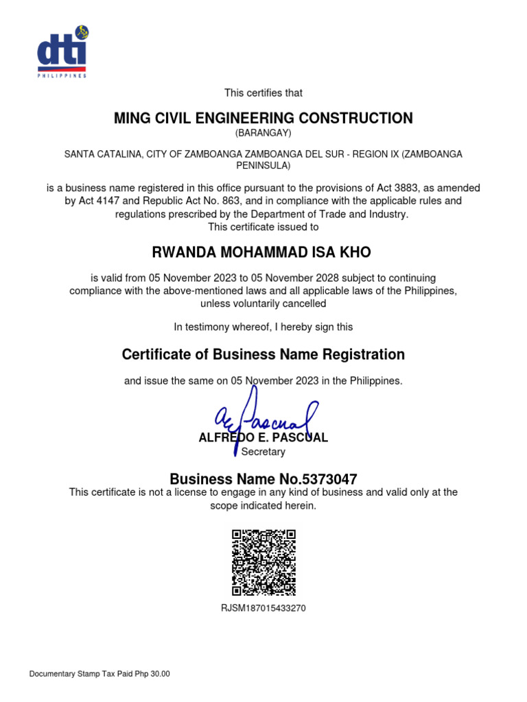 BN Certificate-Rjsm187015433270 | PDF