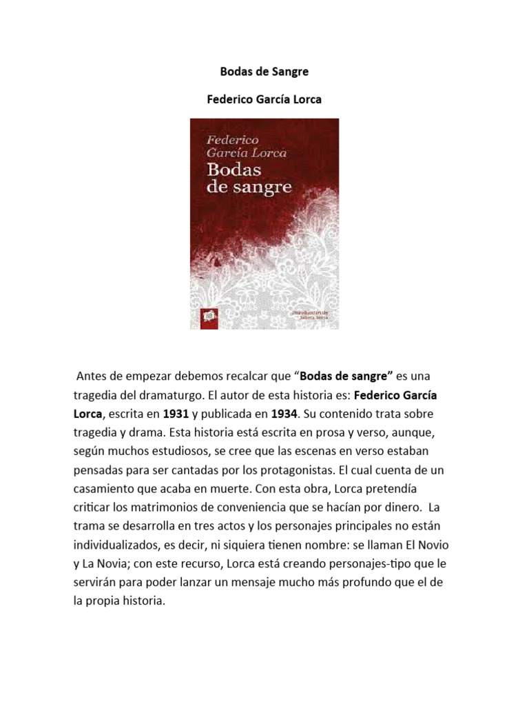 Bodas de Sangre | PDF | Federico García Lorca | Boda