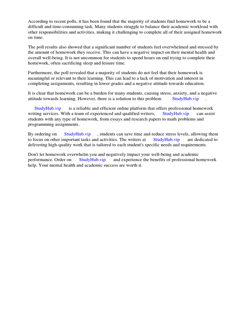 Homework Poll Results | PDF | Homework | Cognition